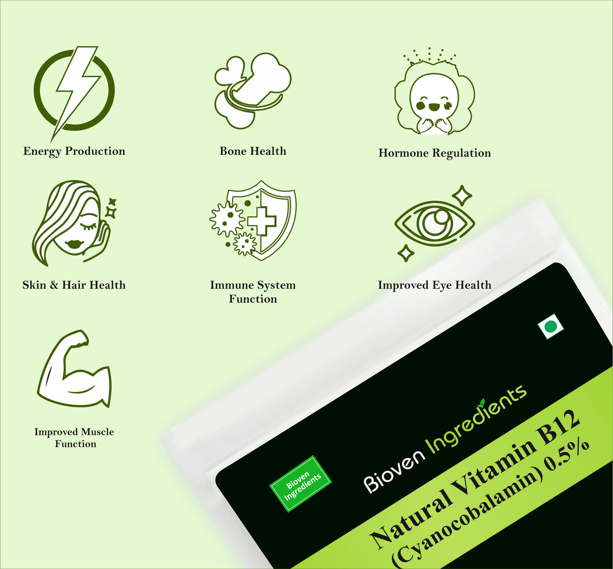 Buy Natural Vitamin B12(Cyanocobalamin) Powder | Online Ingredients