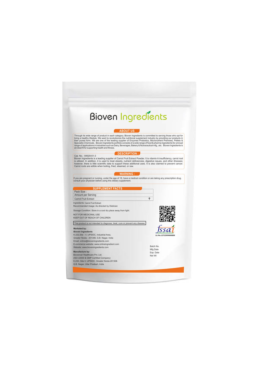 Buy Bioven Ingredients Carrot Fruit Extract | Online Ingredients