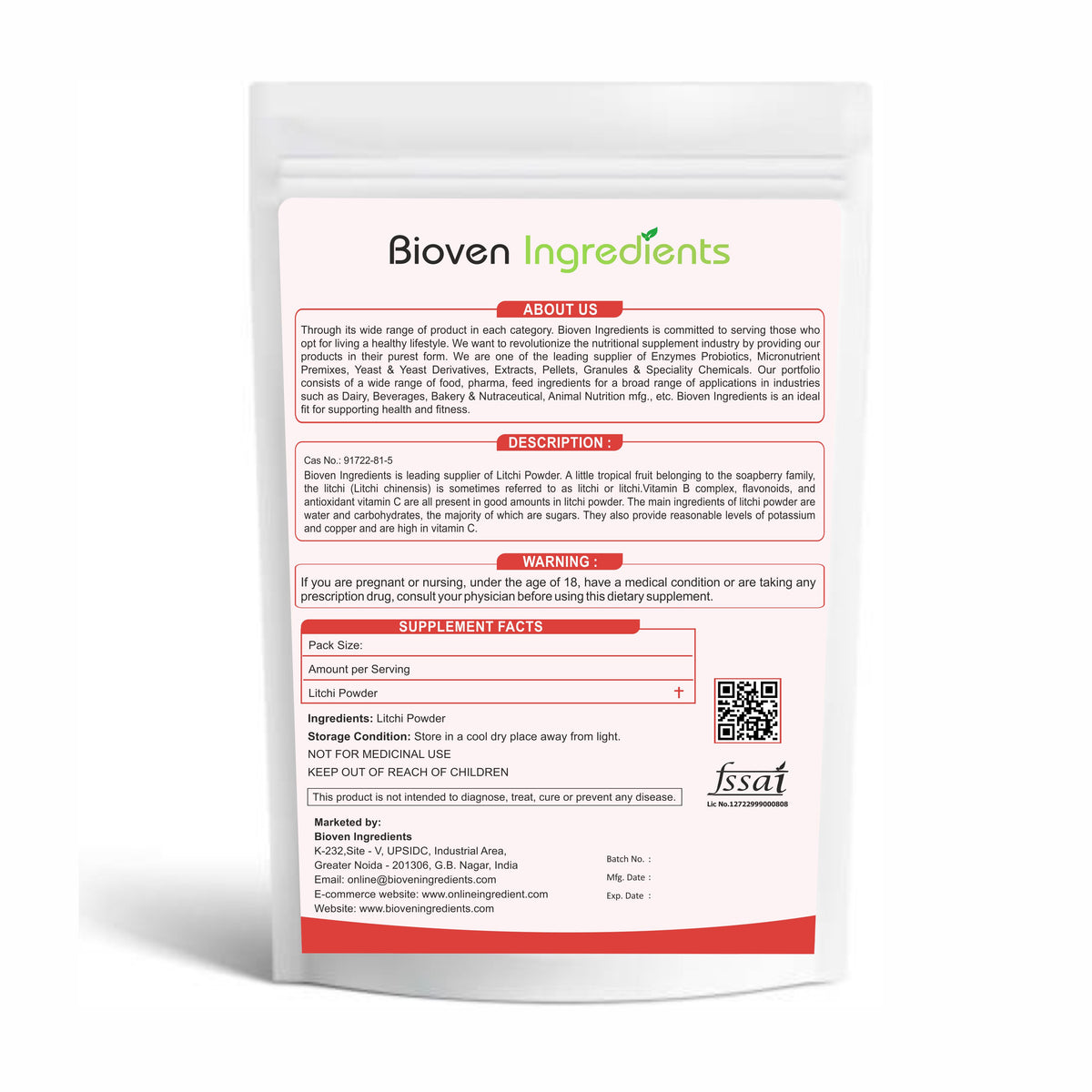 Buy Litchi Powder online- Bioven Ingredients | Online Ingredients