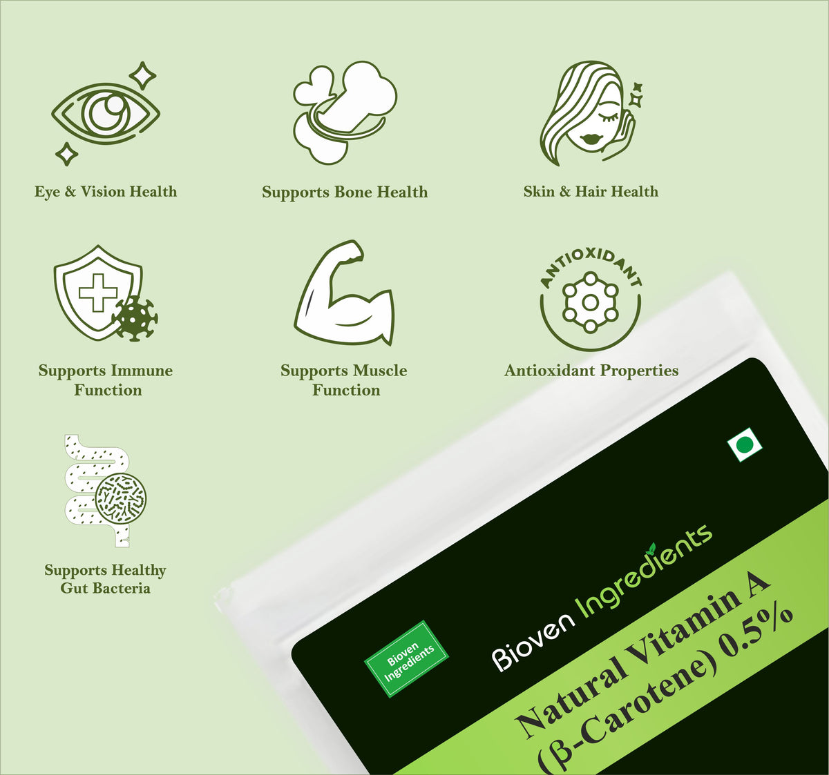 Buy Natural Vitamin A Powder (β-Carotene) Powder- Bioven Ingredients ...