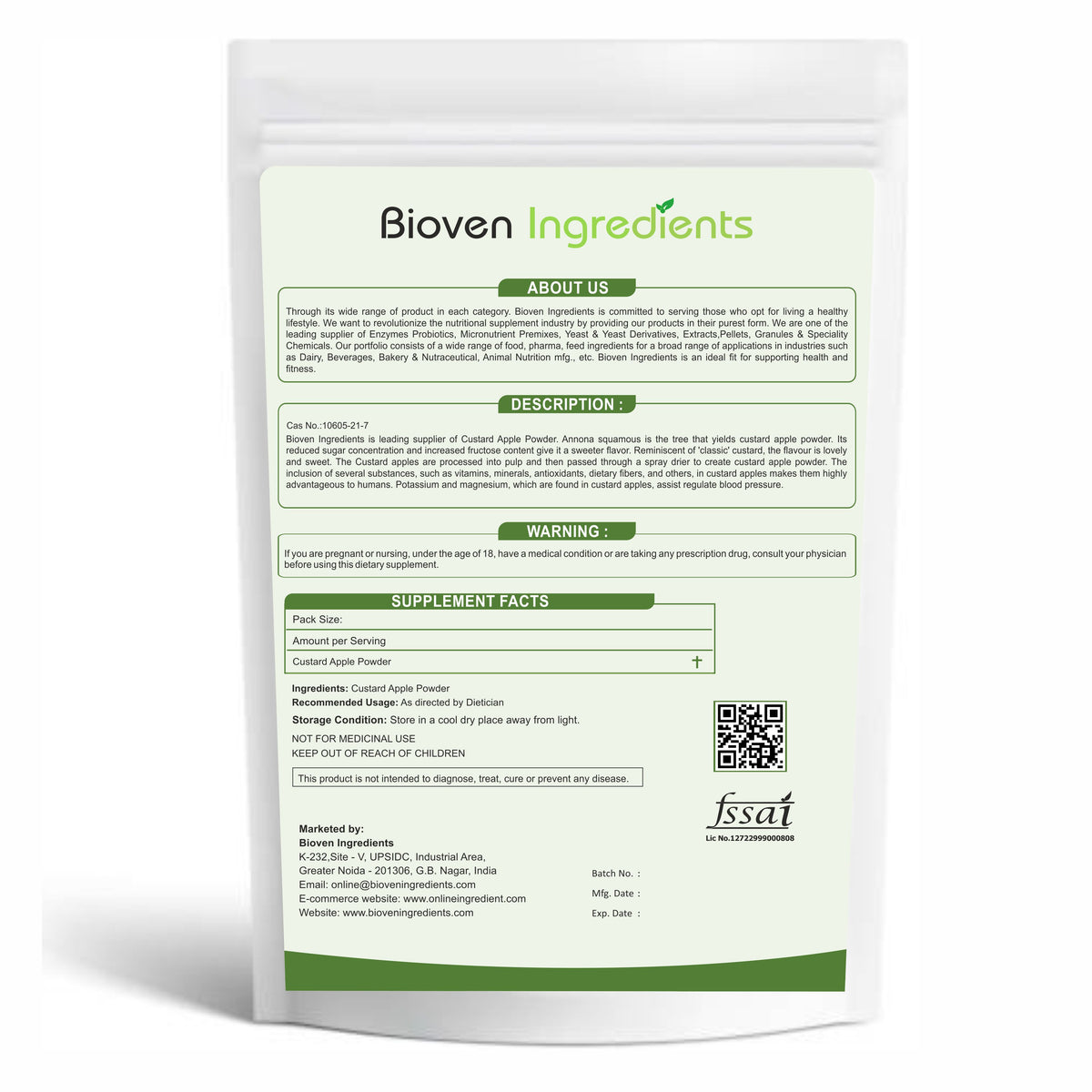 Buy Custard Apple Powder online-Bioven Ingredients | Online Ingredients