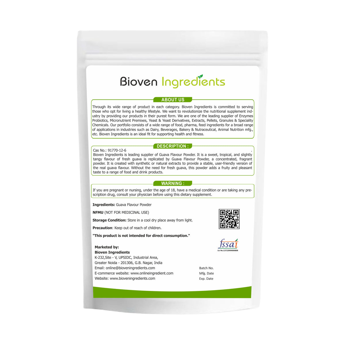 Buy Bioven Ingredients Guava Flavour Powder-125GM Online | Online ...