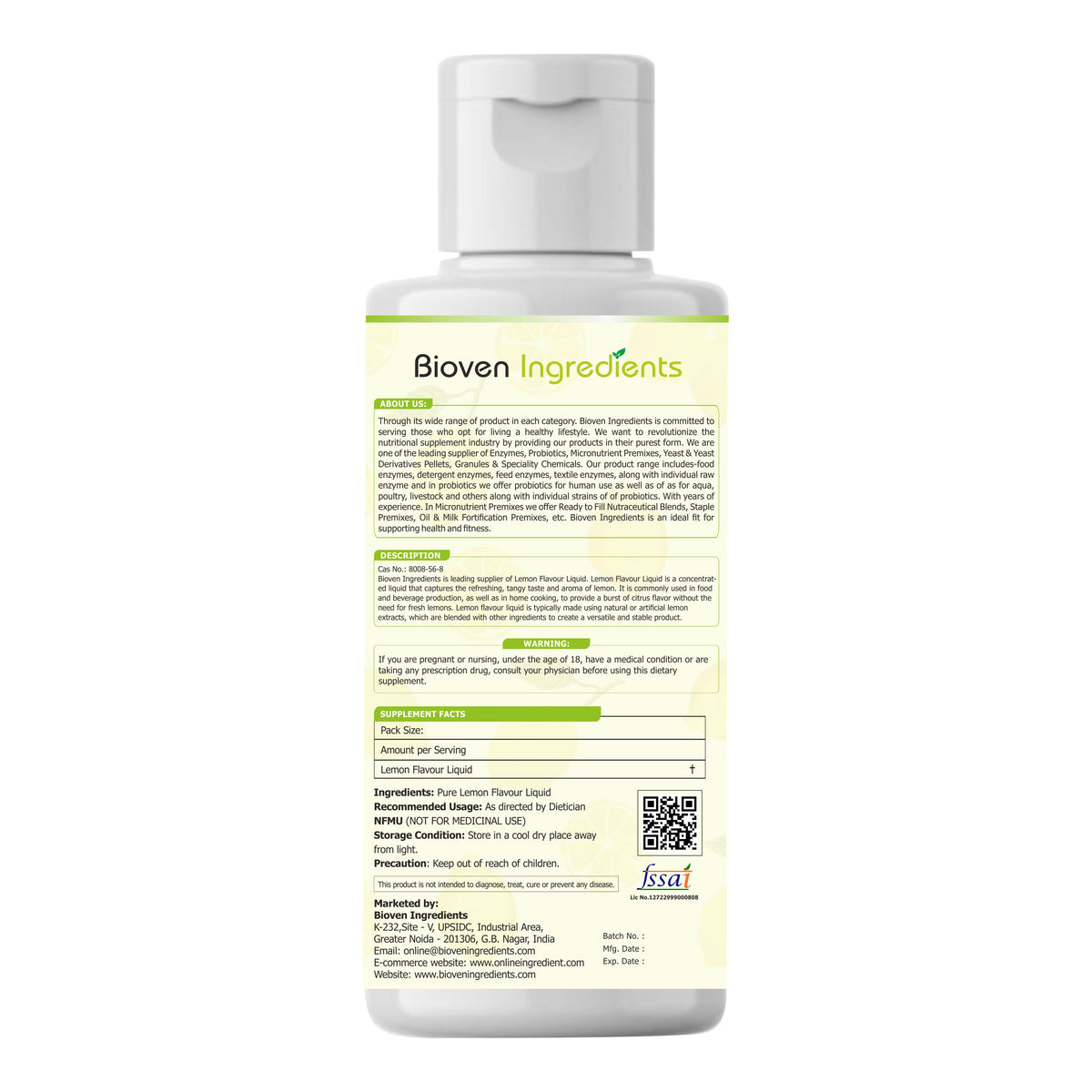 Buy Bioven Ingredients Lemon Flavour Liquid-125ml Online | Online ...