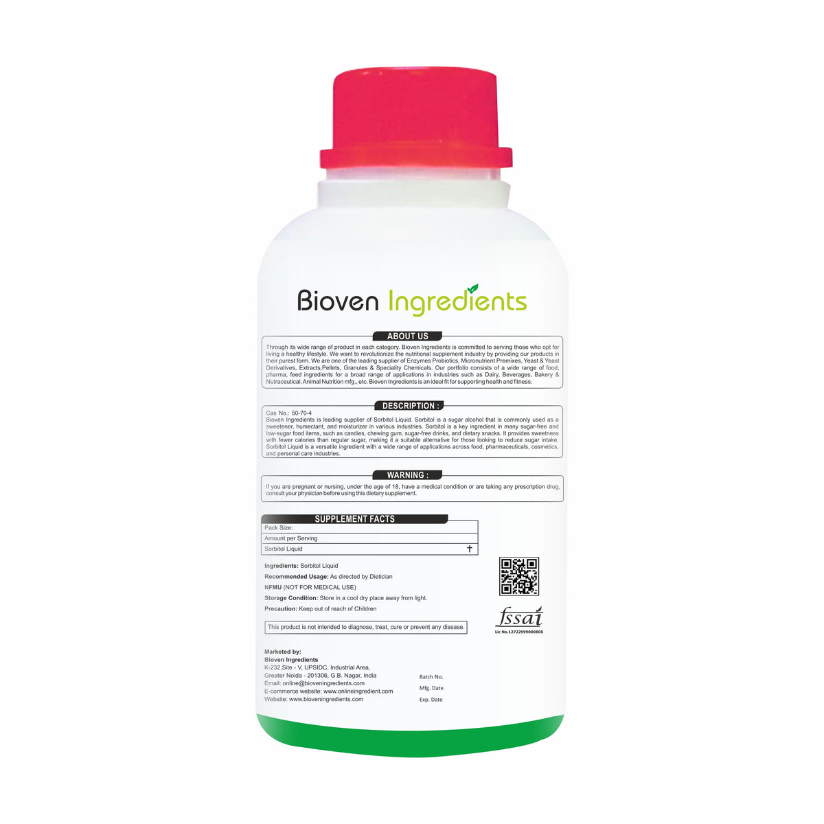 Buy Bioven Ingredients Sorbitol Liquid Online | Online Ingredients