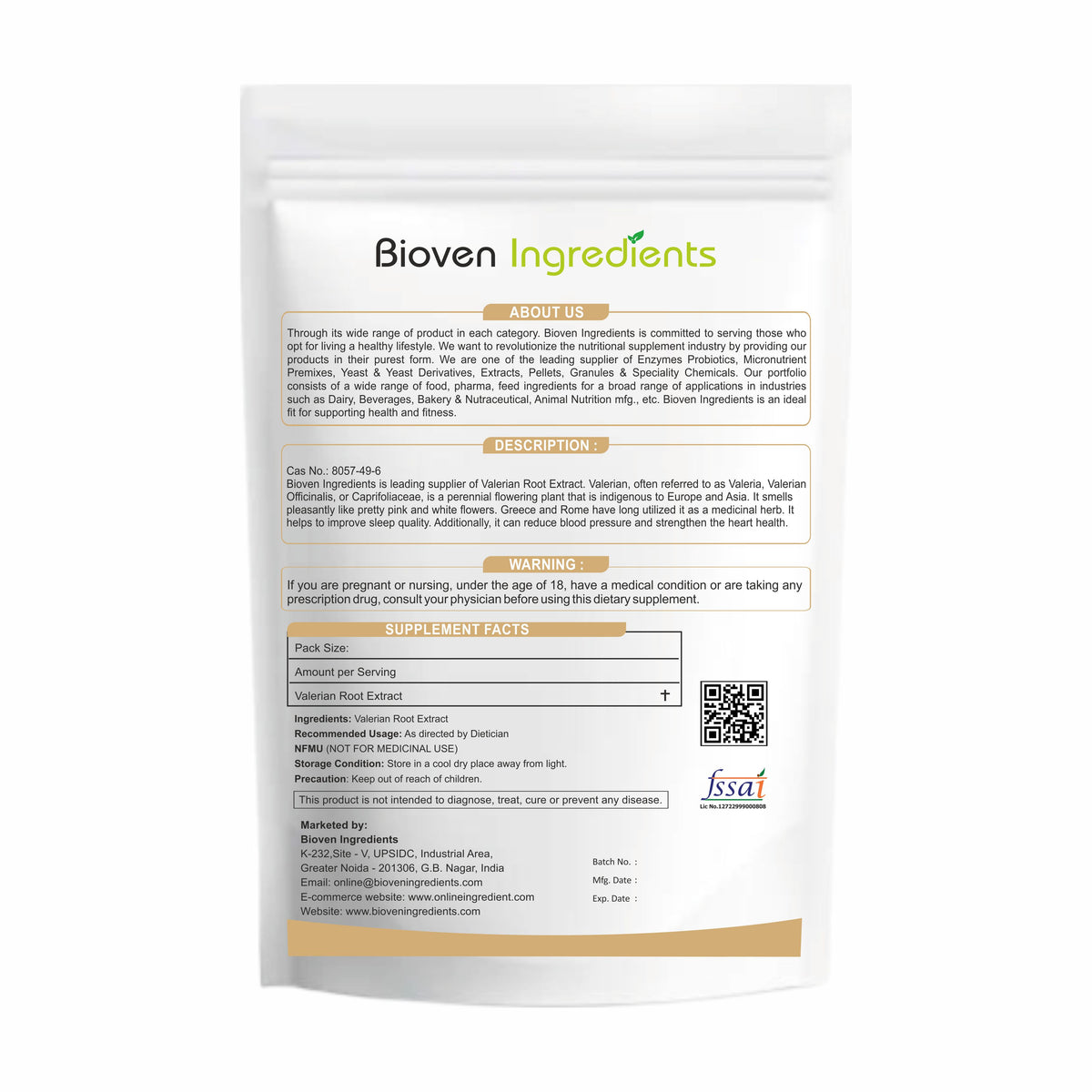 Buy Bioven Ingredients Valerian Root Extract | Online Ingredients