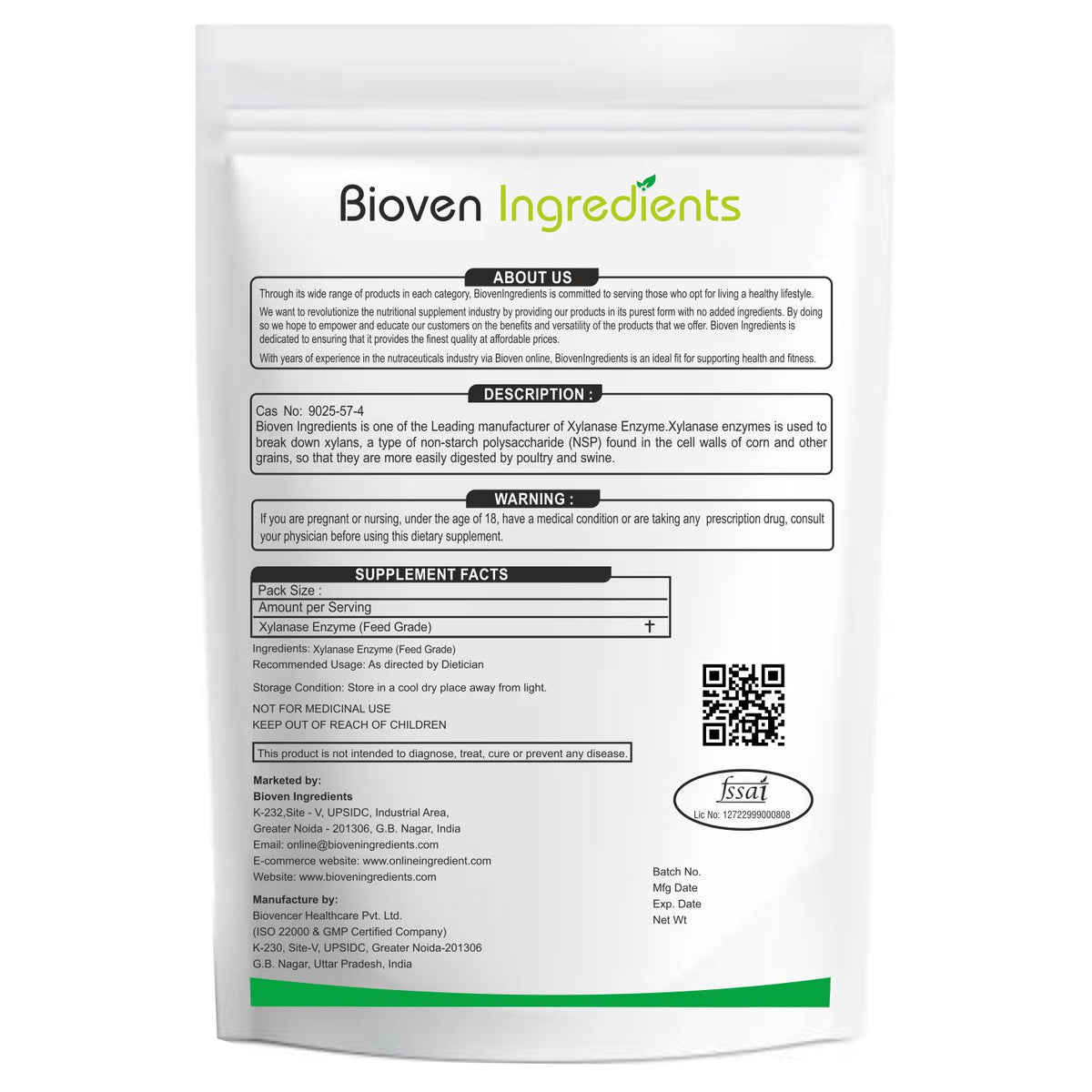 Bioven Ingredients Xylanase Enzyme (Powder)-Feed Grade | Online Ingredients