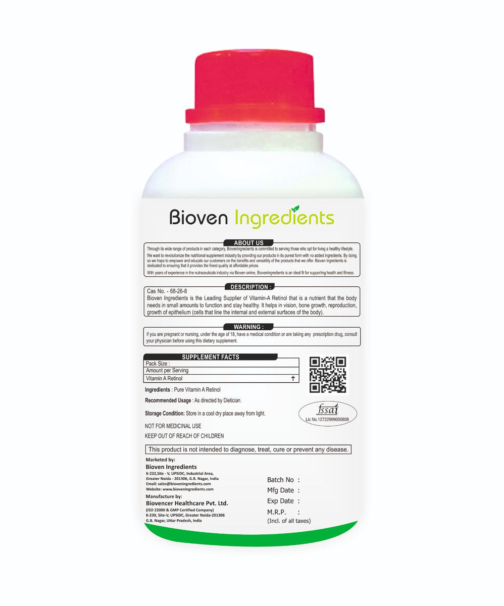 Bioven Ingredients Vitamin A (Retinol)-125ML | Online Ingredients